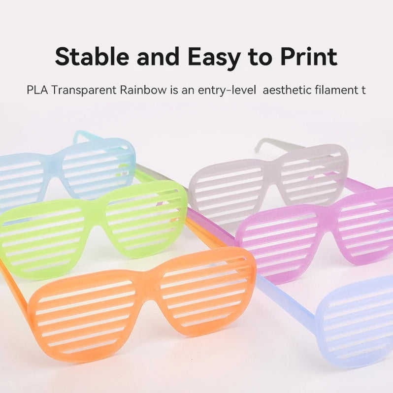 eSUN PLA Clear Rainbow Filament 1.75mm – Translucent Multicolor 3D ...