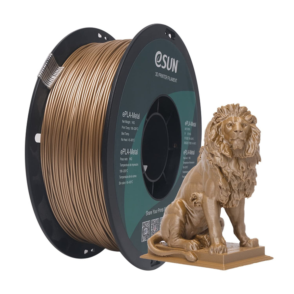 eSun PLA-Metal Metalic Finish 3D Print Filament | Cubic Technology