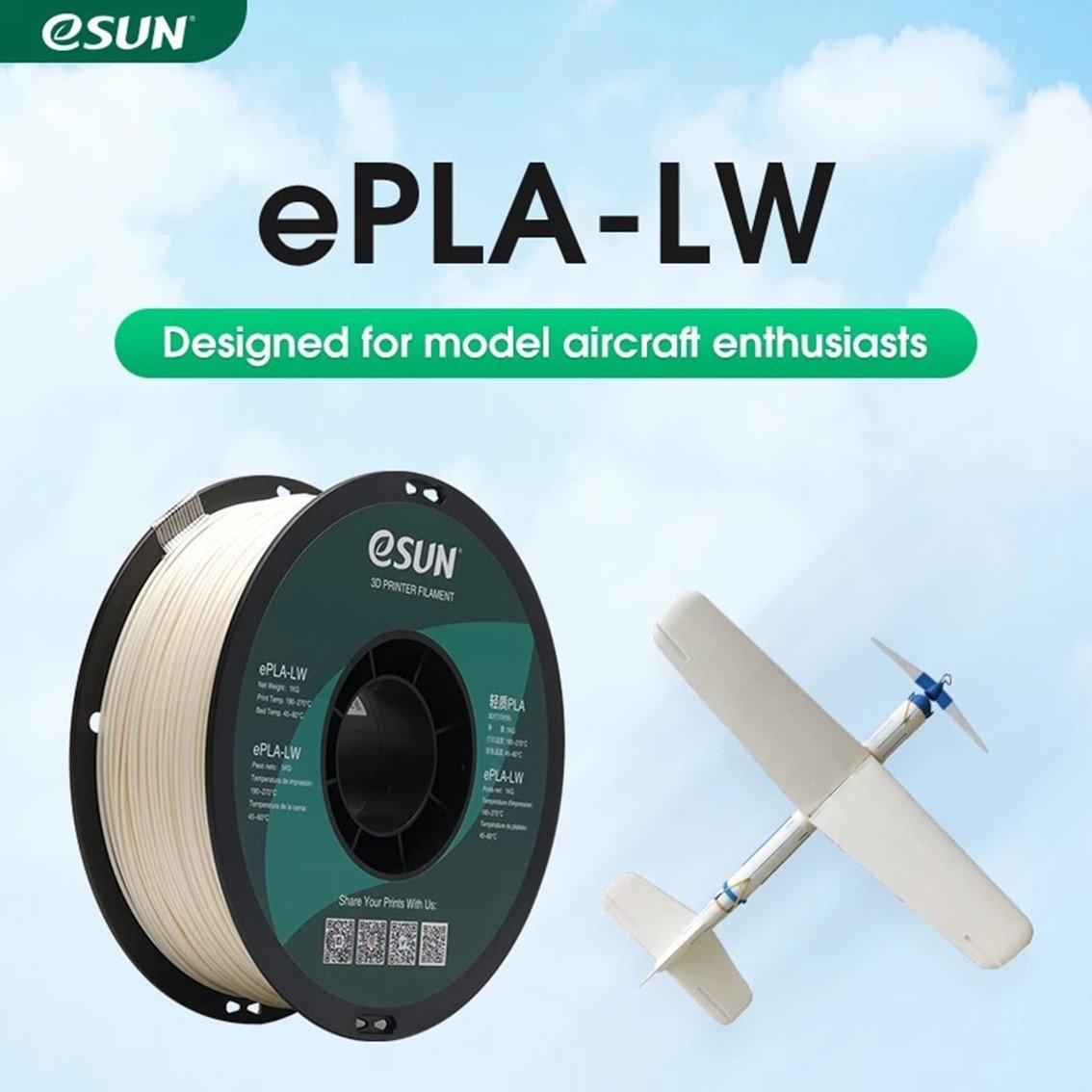 Esun PLA-LW Light Weight PLA 3D Print Filament | Cubic Technology