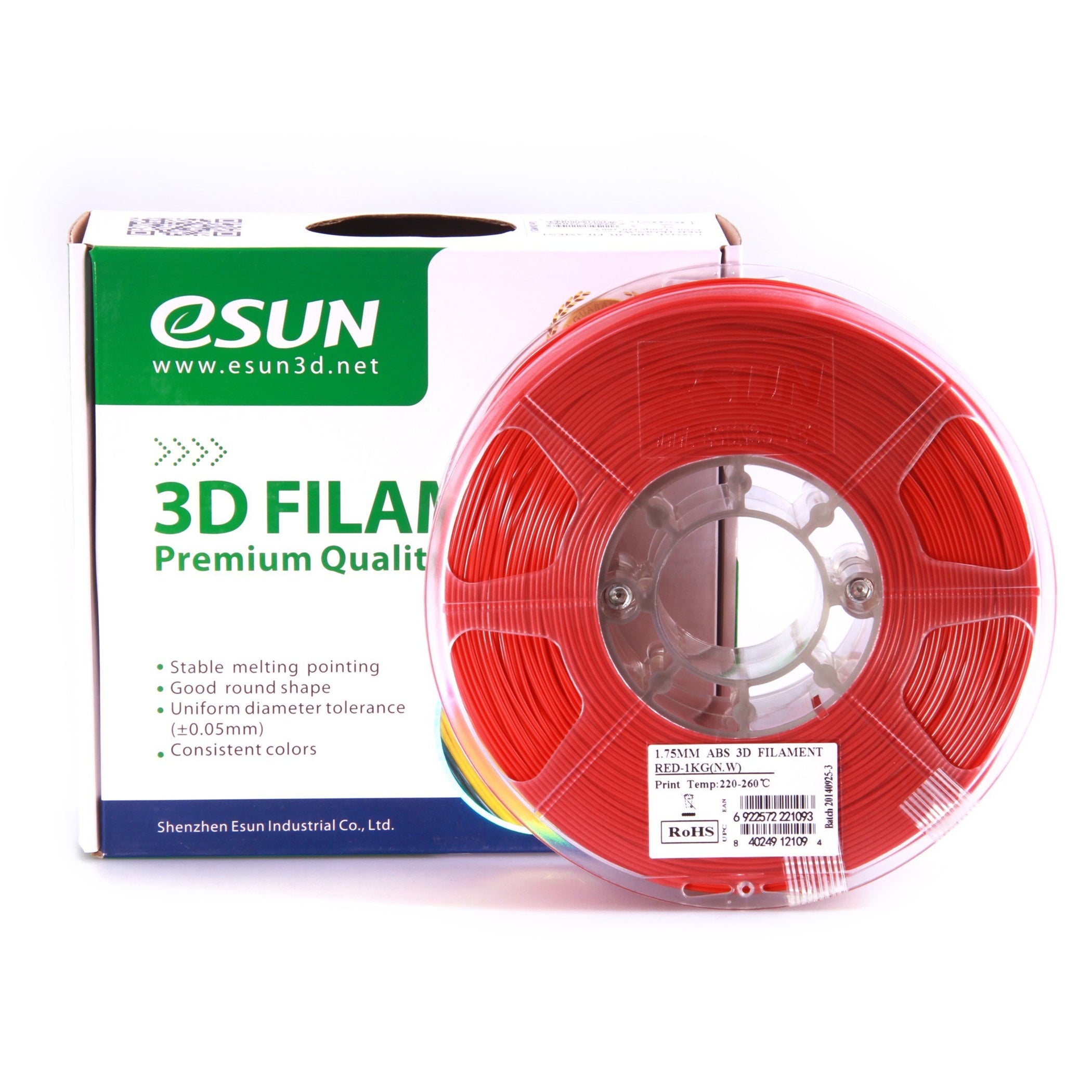 eSUN ABS 3D Filament 1.75mm 1kg | Cubic Technology