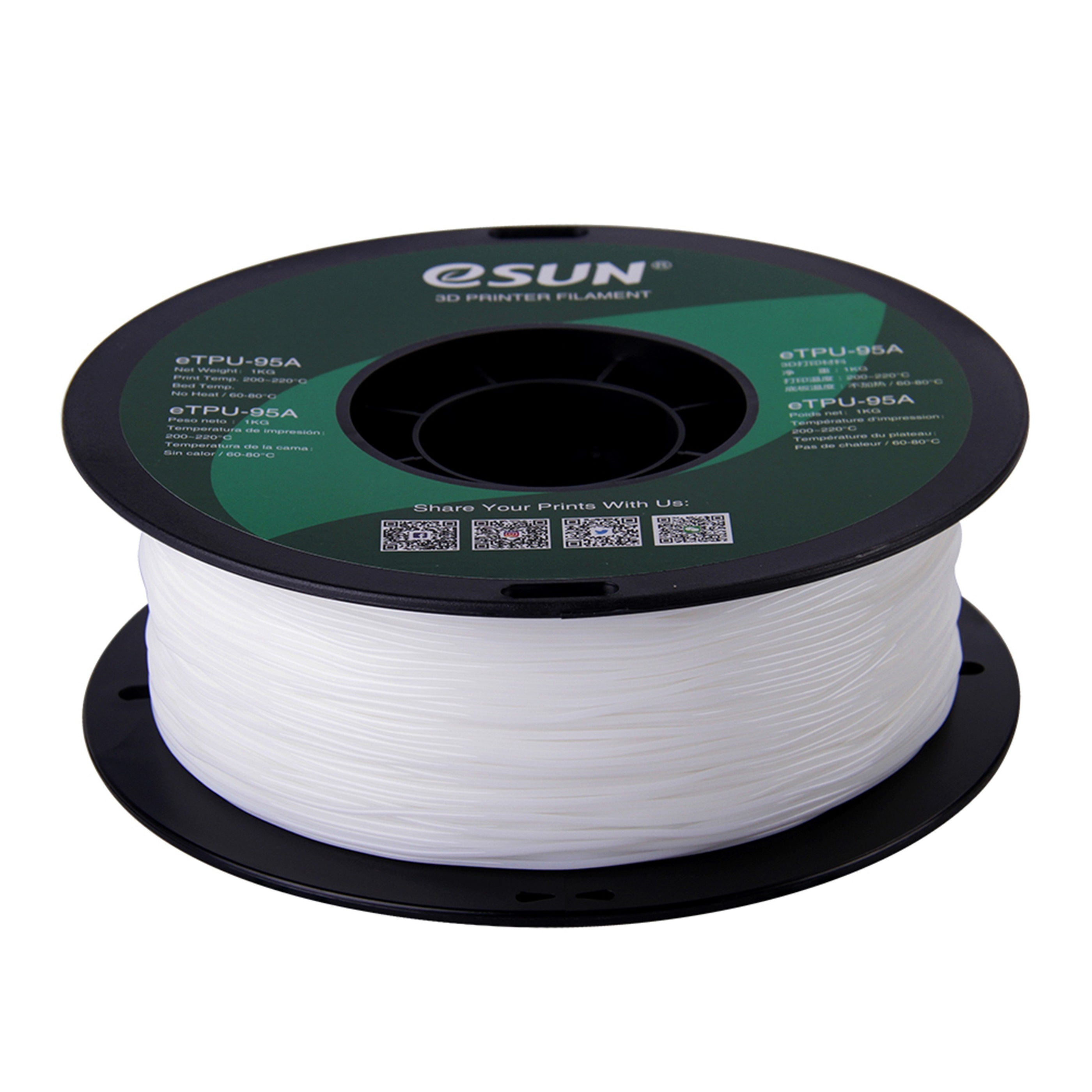 eSun TPU 95A Flexible 3D Print Filament 1kg | Cubic Technology